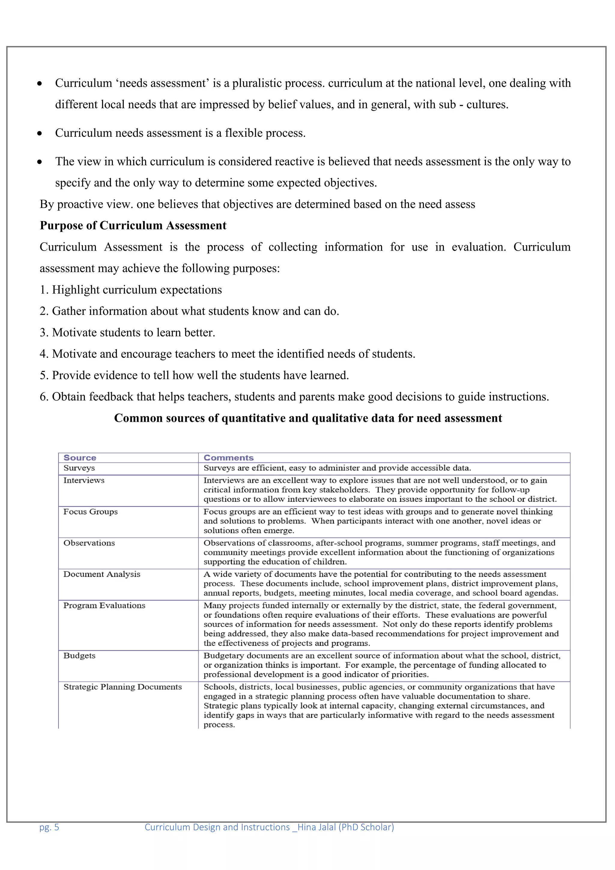Chapter 1. Curriculum Design and Instructions | PDF