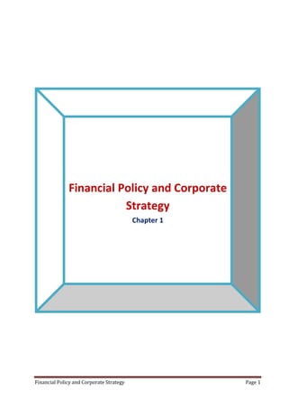 Financial Policy and Corporate Strategy | PDF