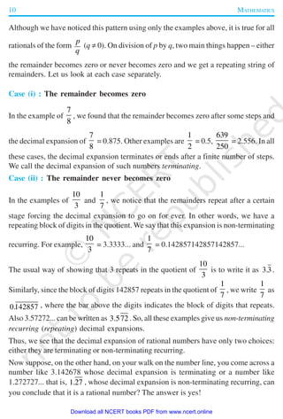 number system class 9 | PDF