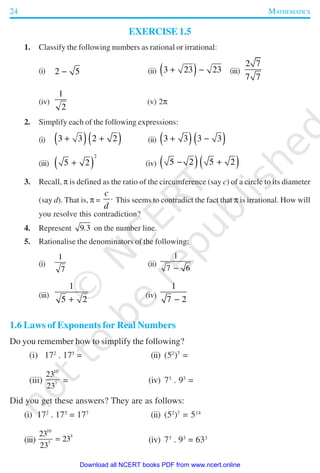 number system class 9 | PDF | Physics | Science