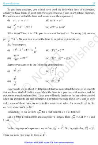 number system class 9 | PDF