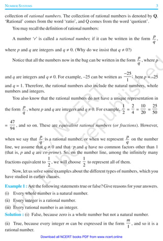 number system class 9 | PDF
