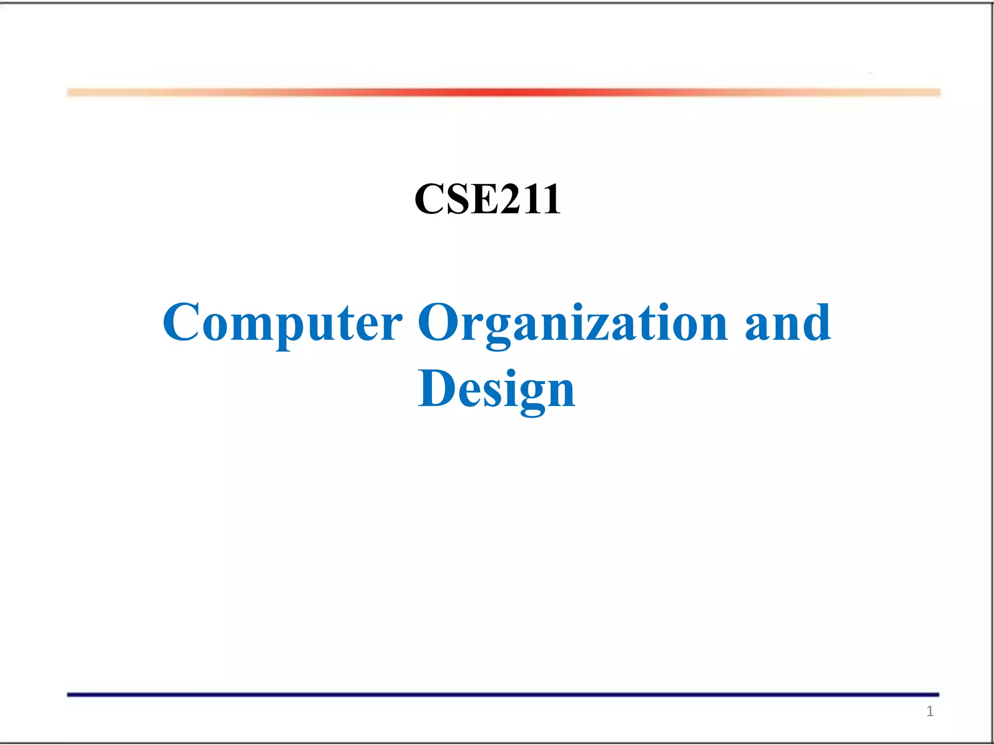 Computer Organization and Design Chapter1 | PPT