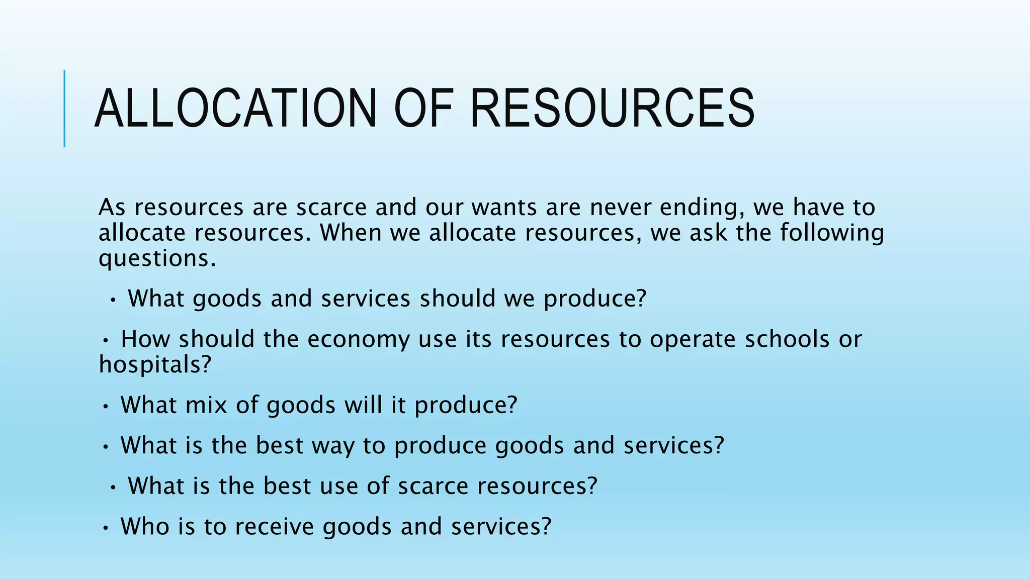 The nature of the economic problem | PPTX