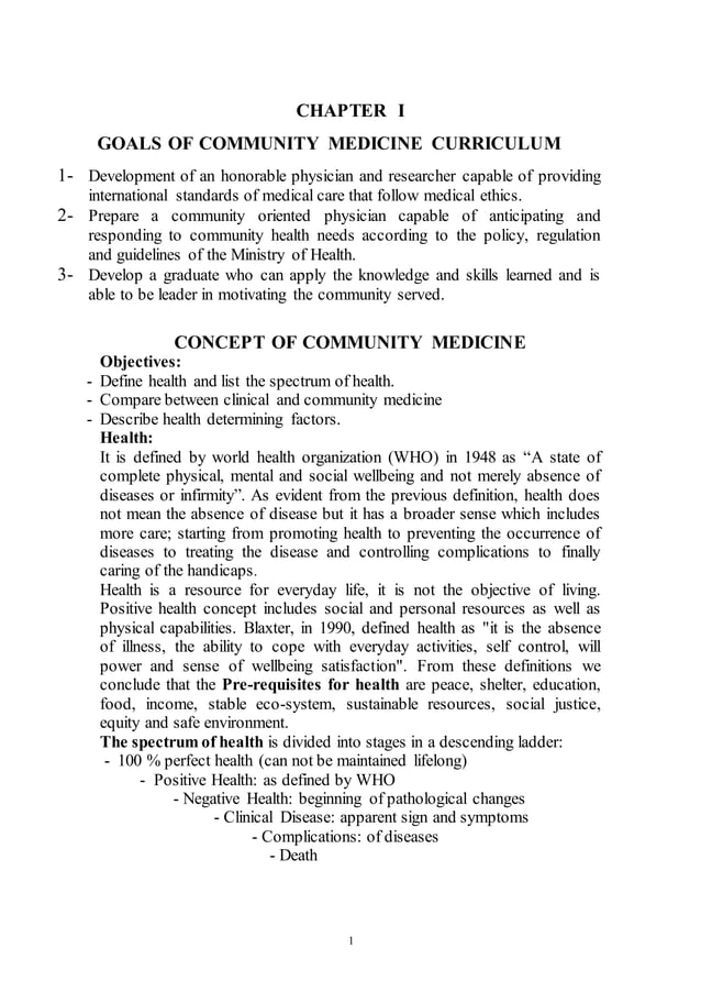 community medicine curriculum | PDF