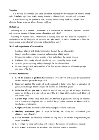 INTRODUCTION TO PRODUCTION AND OPERATIONS MANAGEMENT - Unit 1 (BBA ...