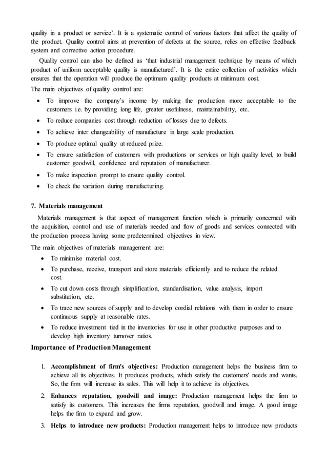 INTRODUCTION TO PRODUCTION AND OPERATIONS MANAGEMENT - Unit 1 (BBA ...