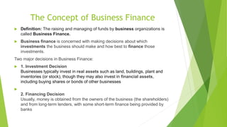 Introduction to Business Finance | PPTX
