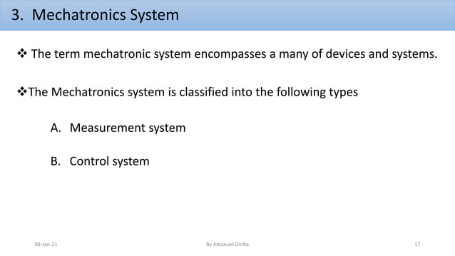 Lecture 1 Introduction to mechatronics | PDF