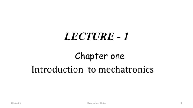 Lecture 1 Introduction to mechatronics | PDF