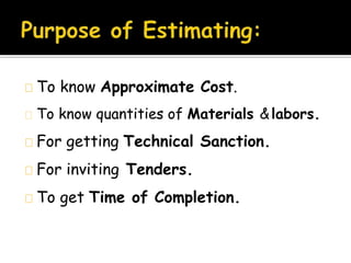 Fundamentals of Estimating and Costing | PPTX