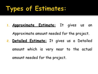 Fundamentals of Estimating and Costing | PPTX