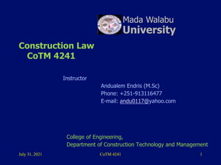 Chapter 1-Construction Law | PPT