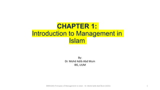 Chapter 1: Introduction of Management in Islam | PPTX