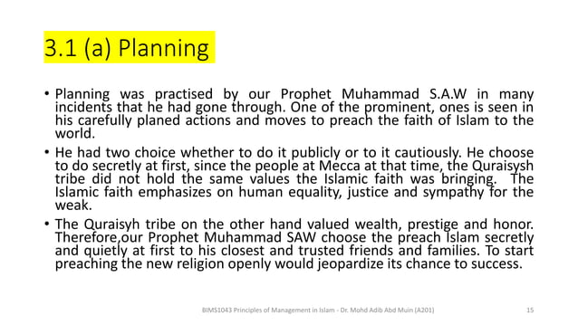 Chapter 1: Introduction of Management in Islam | PPTX