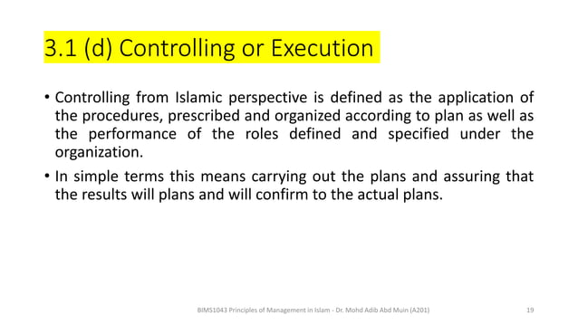 Chapter 1: Introduction of Management in Islam | PPTX