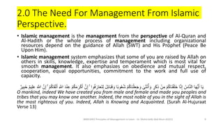Chapter 1: Introduction of Management in Islam | PPTX