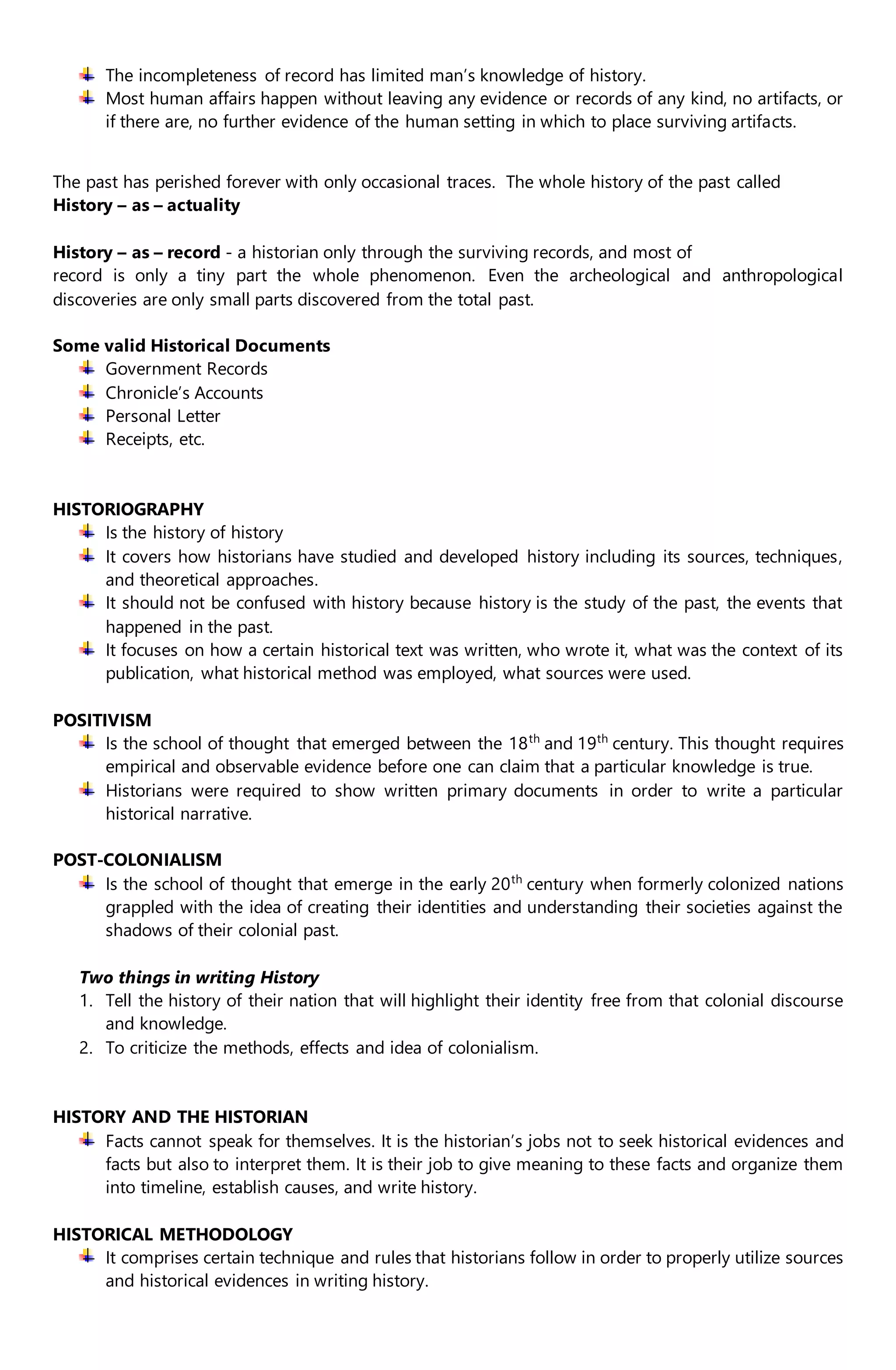 GEED 02 Reading in Philippine History HISTORY AND HISTORICAL ...