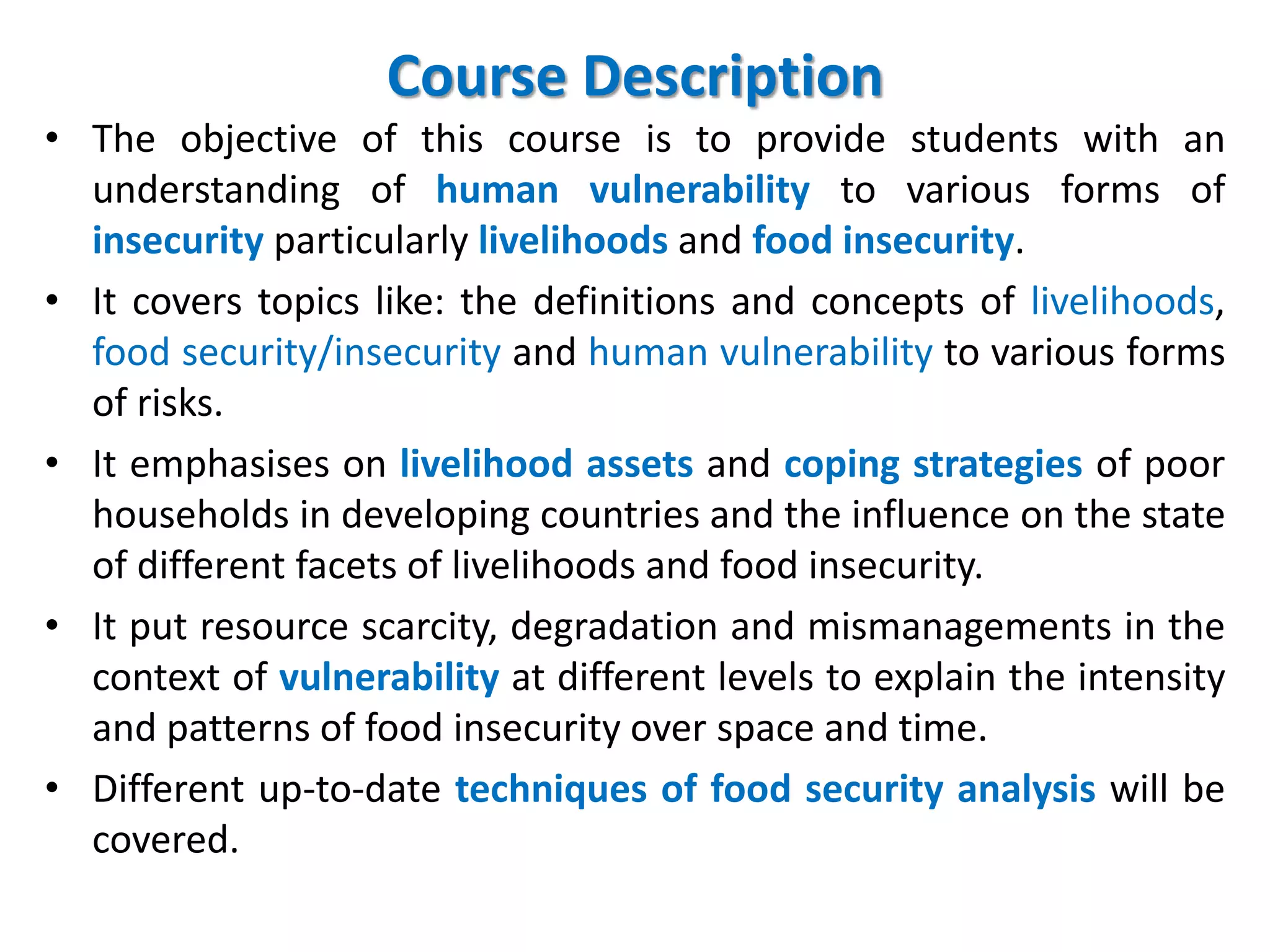 Livelihoods and Food Security | PPTX