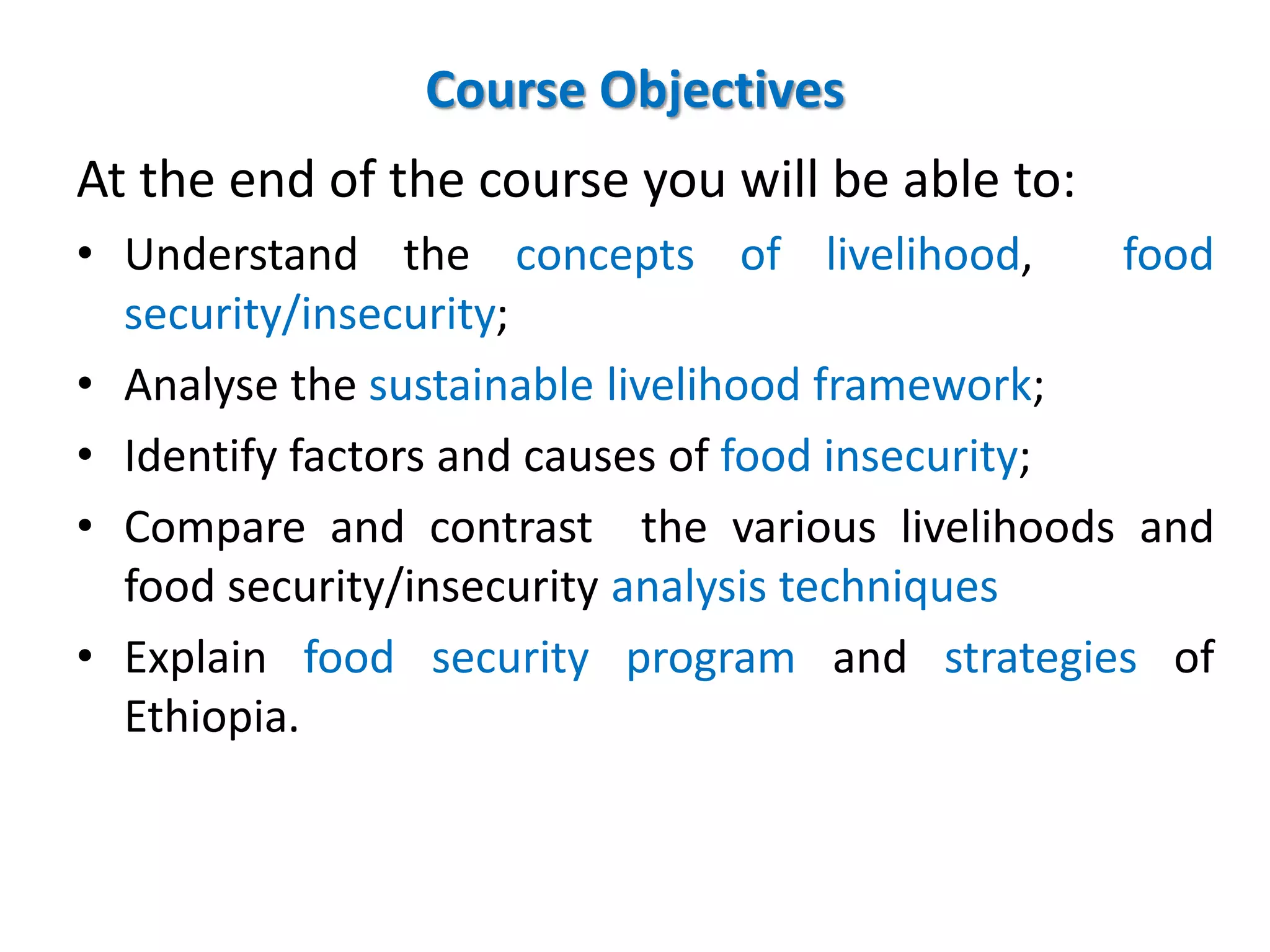 Livelihoods and Food Security | PPTX