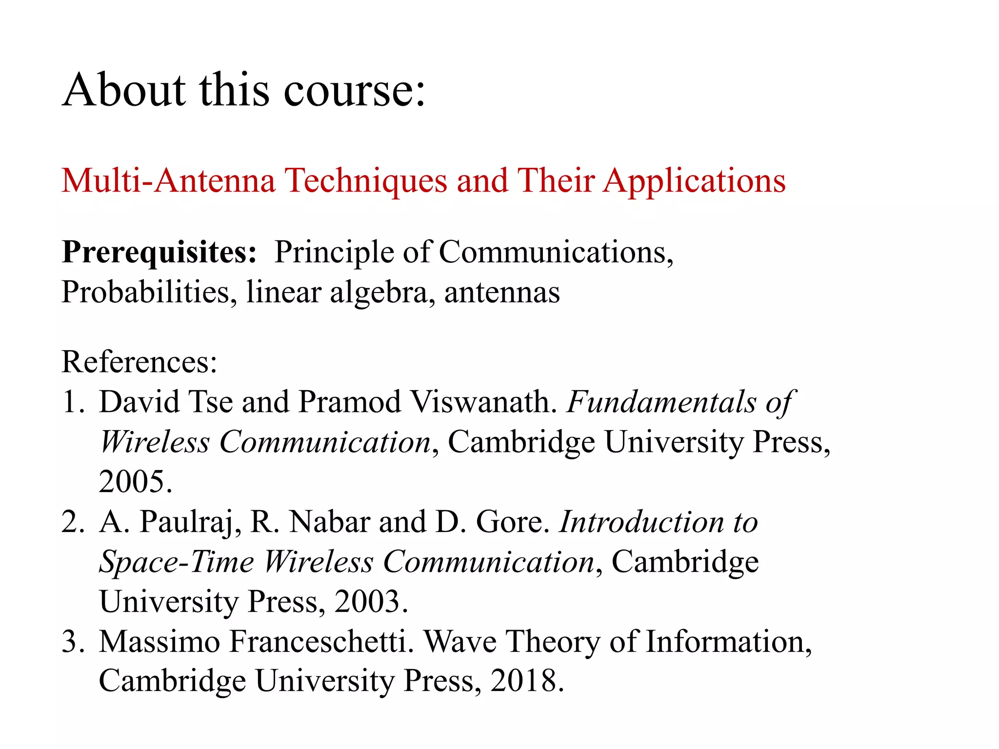 Multi antana & its application | PPTX