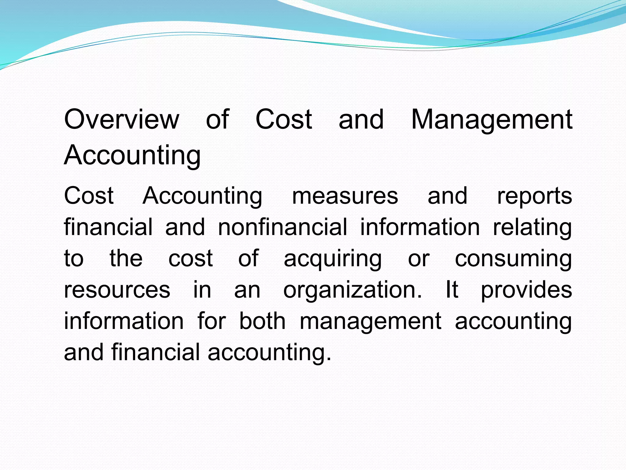 introduction to cost and management Accounting | PPTX