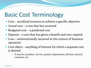 introduction to cost and management Accounting | PPTX