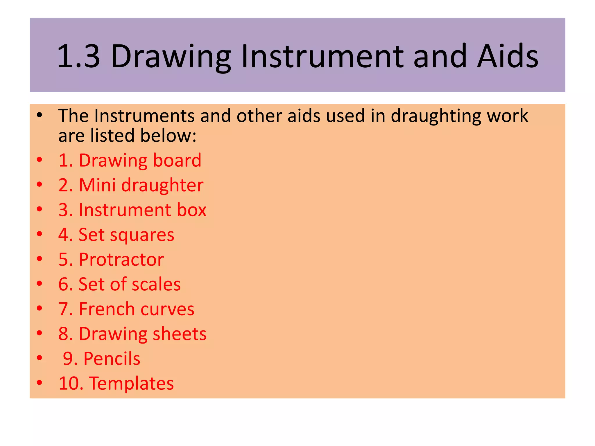 Drawing Instruments and Accessories | PPTX