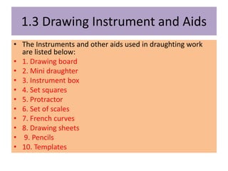 Drawing Instruments and Accessories | PPTX