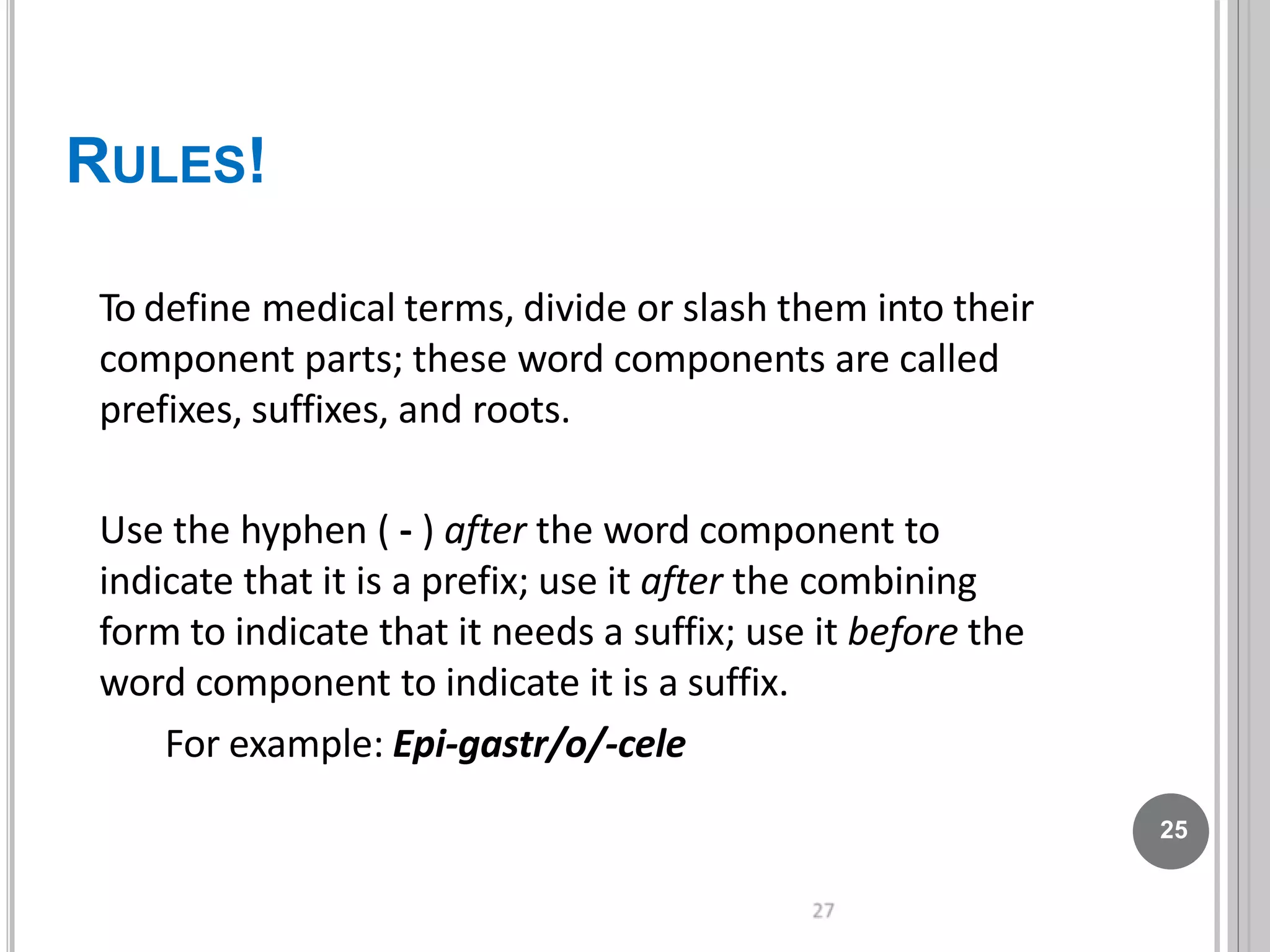 introduction to medical terminology pptx | PPTX