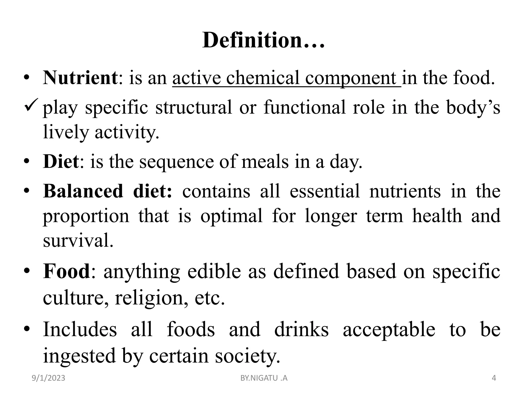 chapter 1. Introduction (Nutrition.pptx | Chemistry | Science