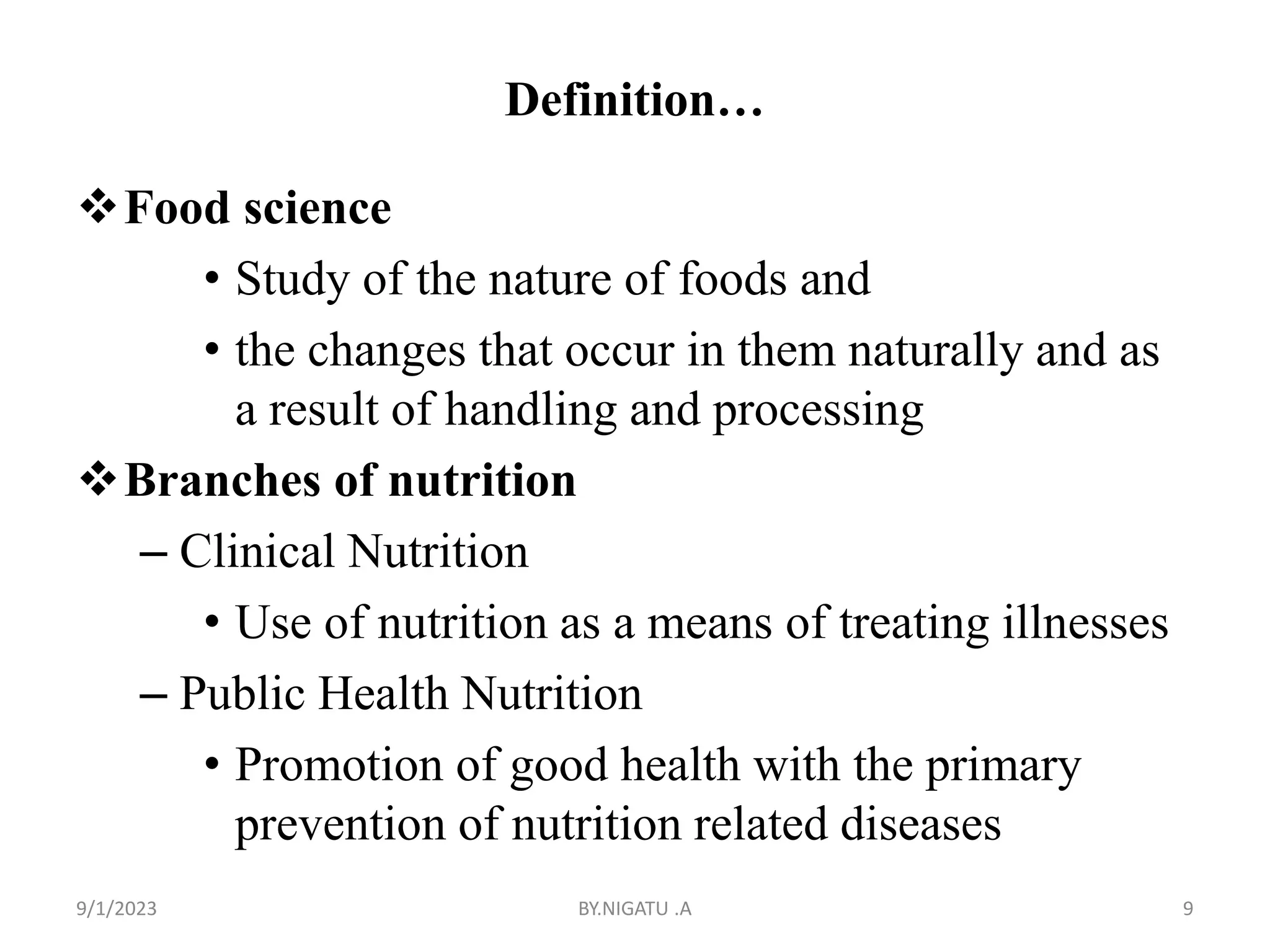chapter 1. Introduction (Nutrition.pptx | Chemistry | Science