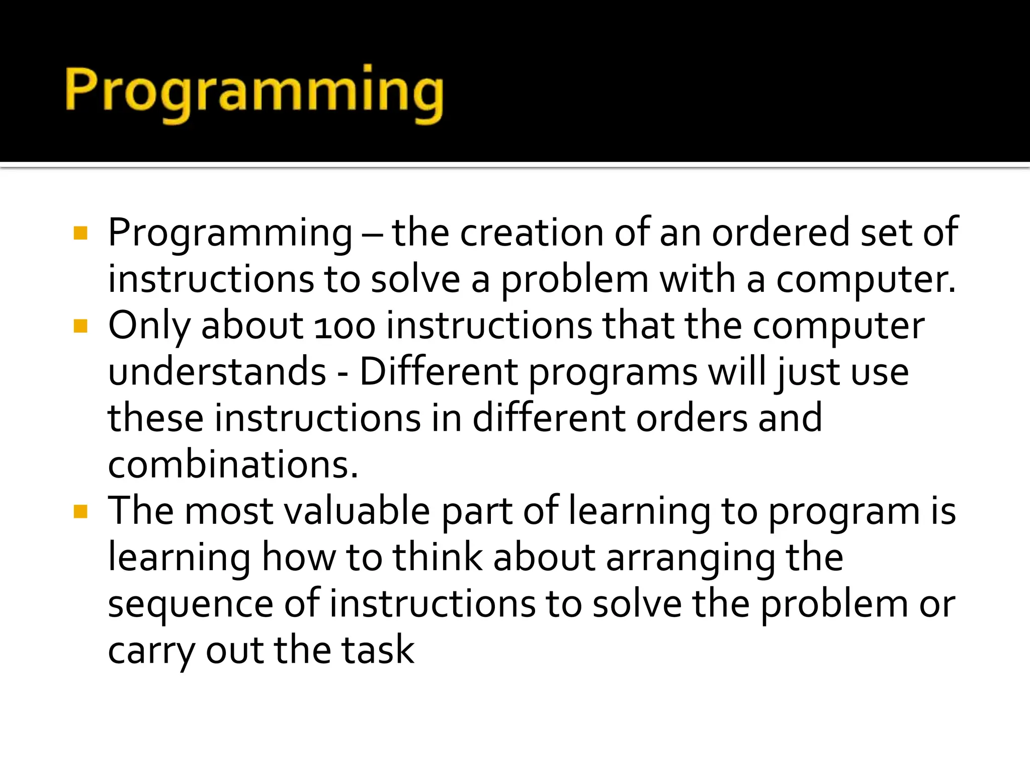 Computer Programming Computer Programming Ppt