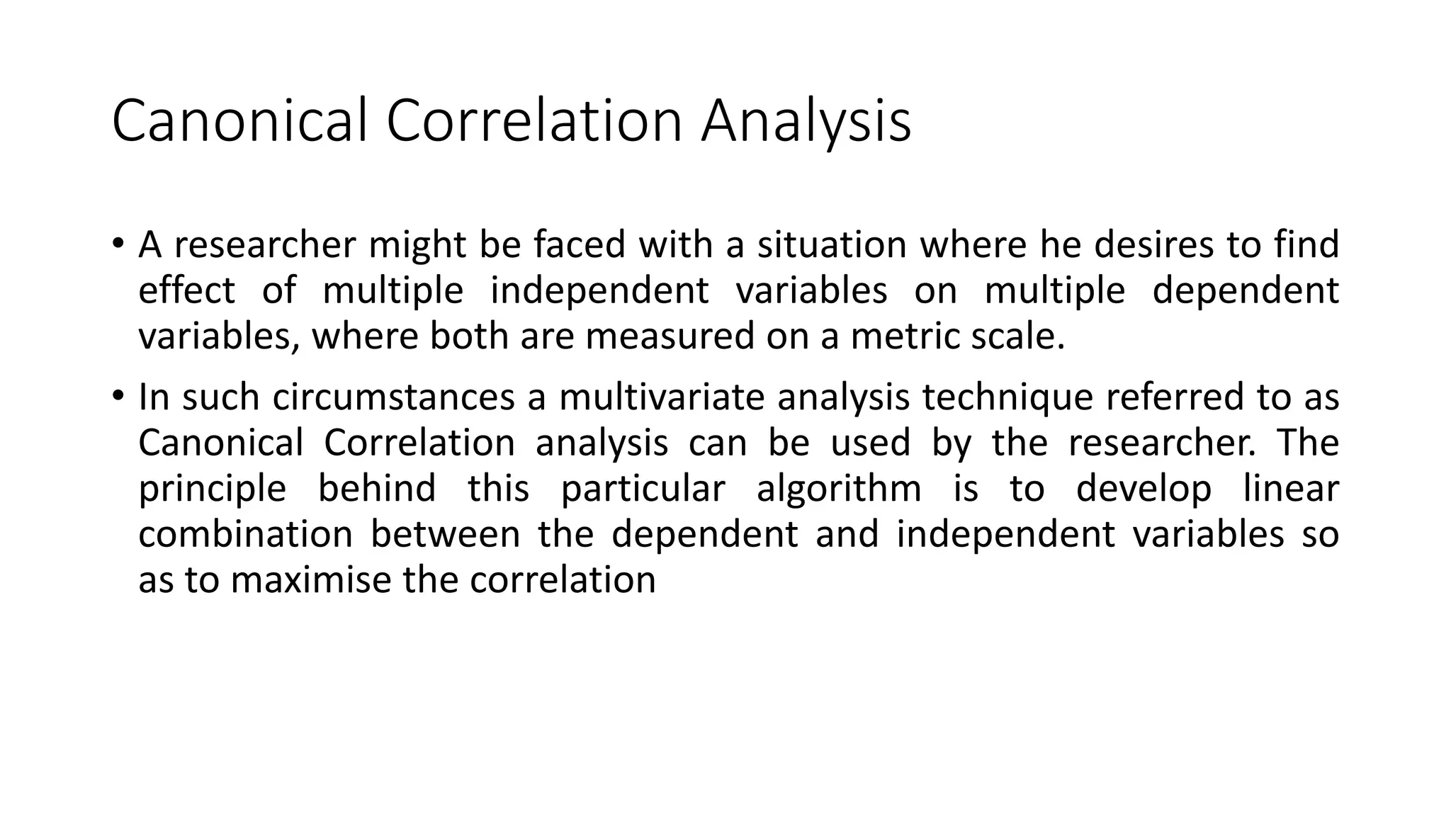 classification of various Multivariate techniques | PPT
