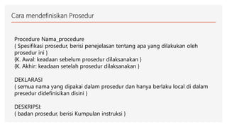 Penggunaan prosedur dan fungsi pada pemrograman c++ | PDF
