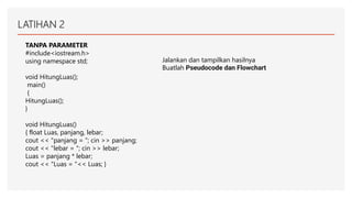 Penggunaan prosedur dan fungsi pada pemrograman c++ | PDF