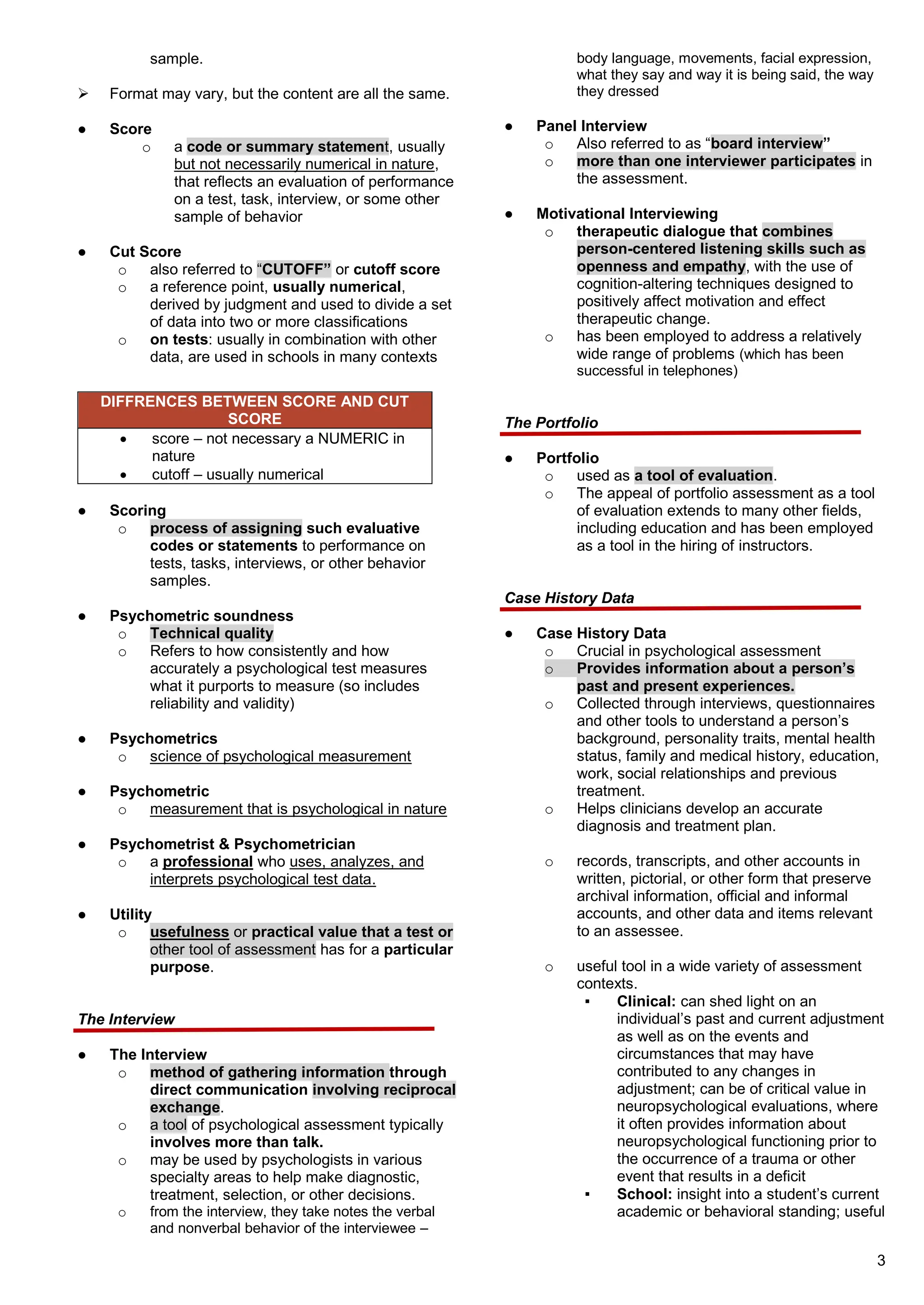 CHAPTER 1 - PSYCHOLOGICAL ASSESSMENT COHEN BOOK | DOCX