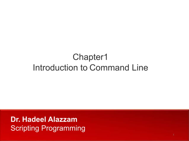 Chapter 1 Introduction To Command Line Ppt