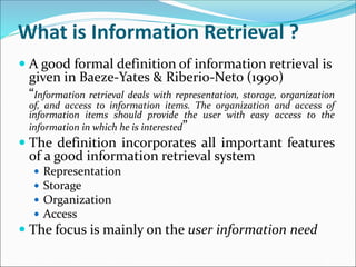 Chapter 1: Introduction to Information Storage and Retrieval | PDF