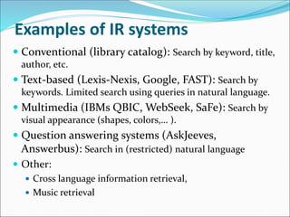 Chapter 1: Introduction to Information Storage and Retrieval | PDF