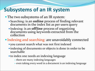 Chapter 1: Introduction to Information Storage and Retrieval | PDF