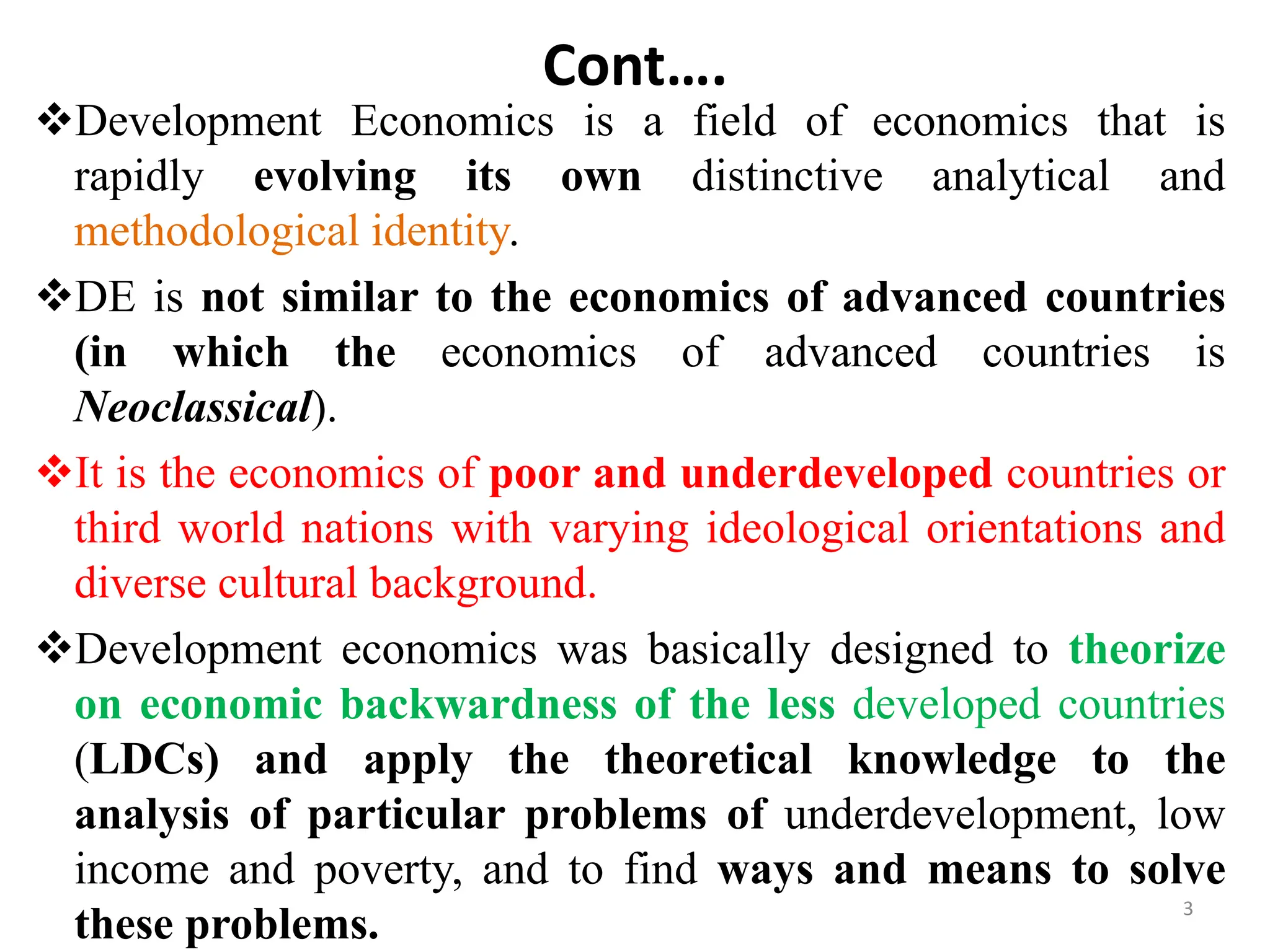Development Economics definition and concepts: Chapter 1 | PPTX