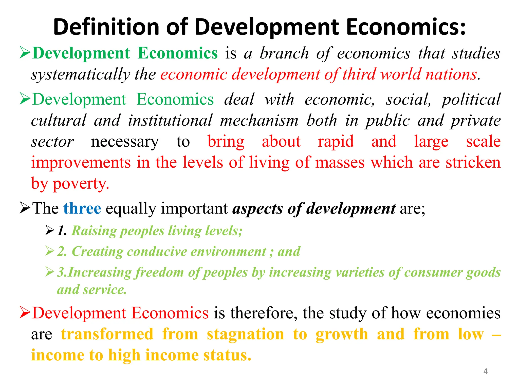 Development Economics definition and concepts: Chapter 1 | PPTX