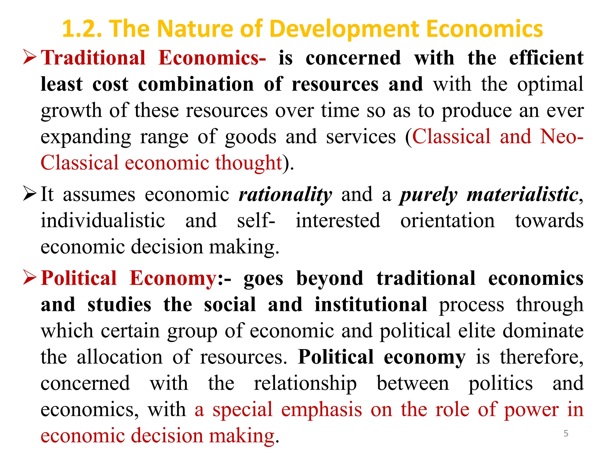 Development Economics definition and concepts: Chapter 1 | PPTX