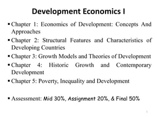 Development Economics definition and concepts: Chapter 1 | PPTX