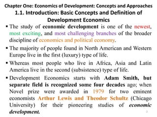 Development Economics definition and concepts: Chapter 1 | PPTX