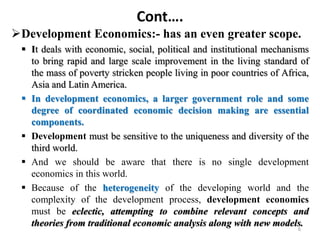 Development Economics definition and concepts: Chapter 1 | PPTX