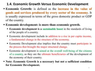 Development Economics definition and concepts: Chapter 1 | PPTX