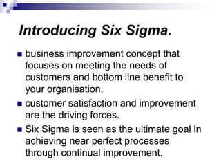 Introduction to Six Sigma , Chapter 1 to | PPT