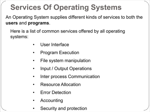 Overview Of Operating Systems and its Basics | PPT
